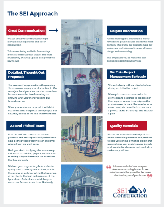 The SEI Approach - A Comprehensive & Collaborative Solution to Remodeling